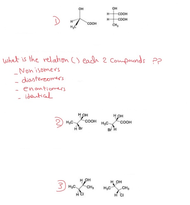 Solved он он H COOH COOH соон сн, н,с what is the relation | Chegg.com