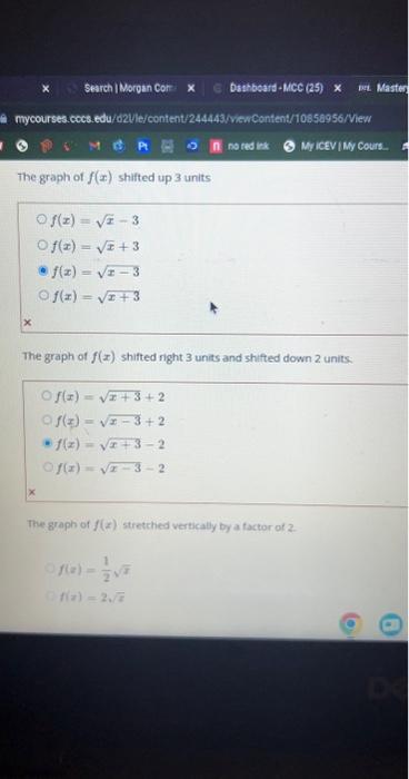 Solved The graph of f(x) shifted up 3 units | Chegg.com