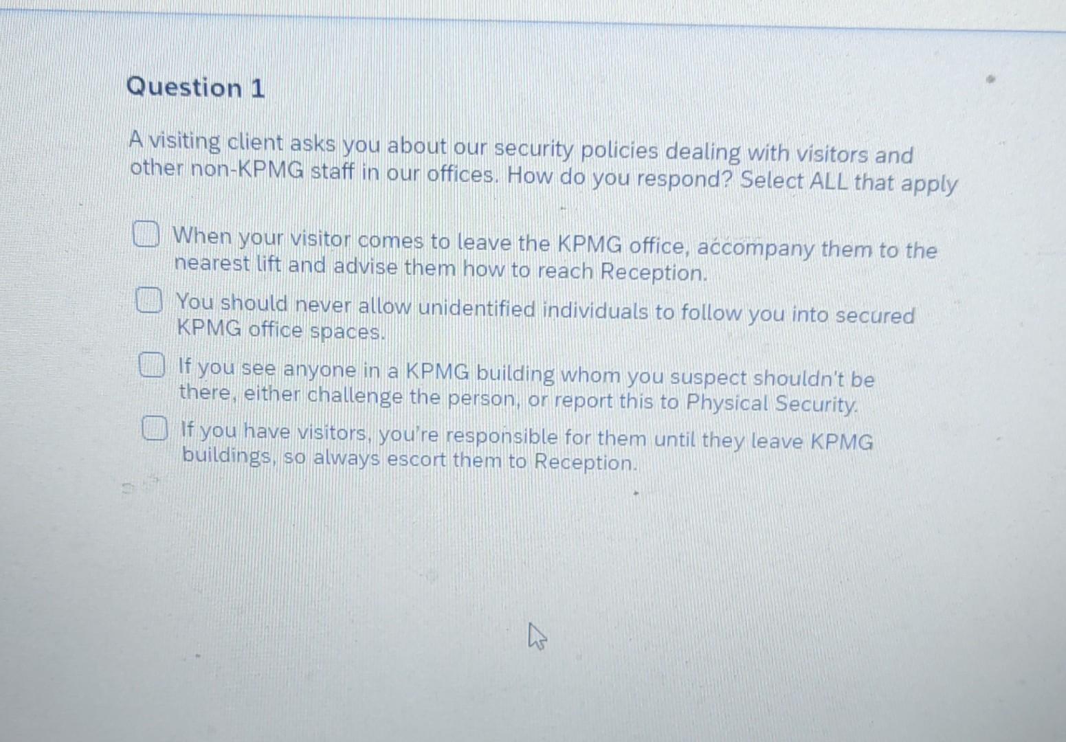 Solved A visiting client asks you about our security | Chegg.com