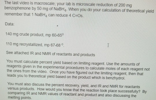 Solved The last video is macroscale; your lab is microscale | Chegg.com