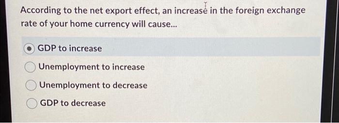 Solved according to the net export effect, an increase in | Chegg.com