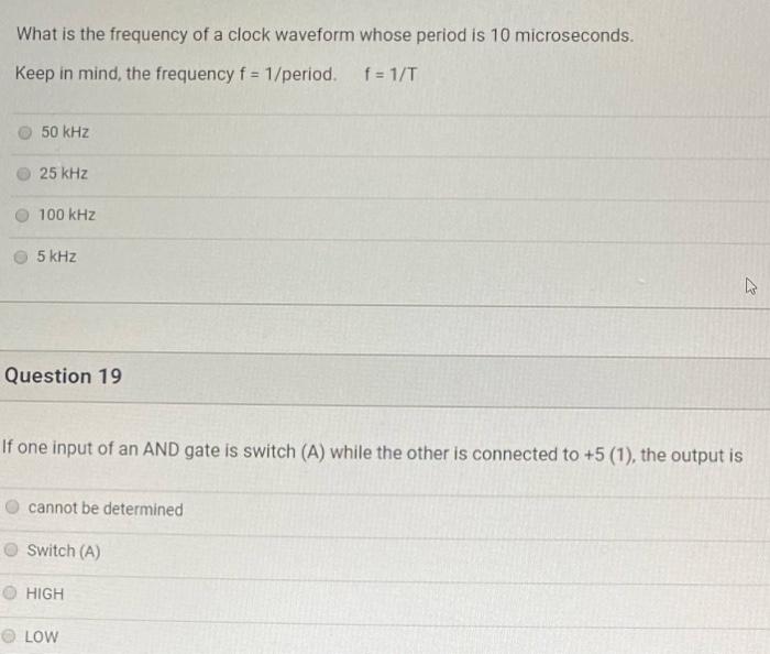 Solved What is the frequency of a clock waveform whose | Chegg.com