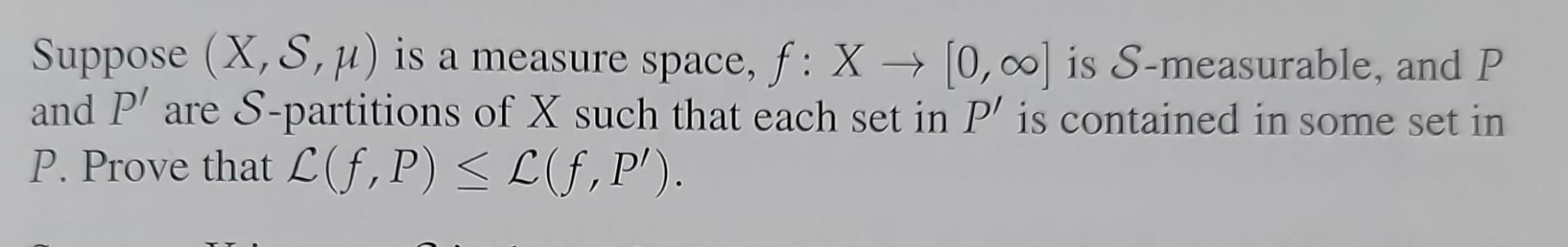 Solved Suppose X S μ Is A Measure Space F X→[0 ∞] Is