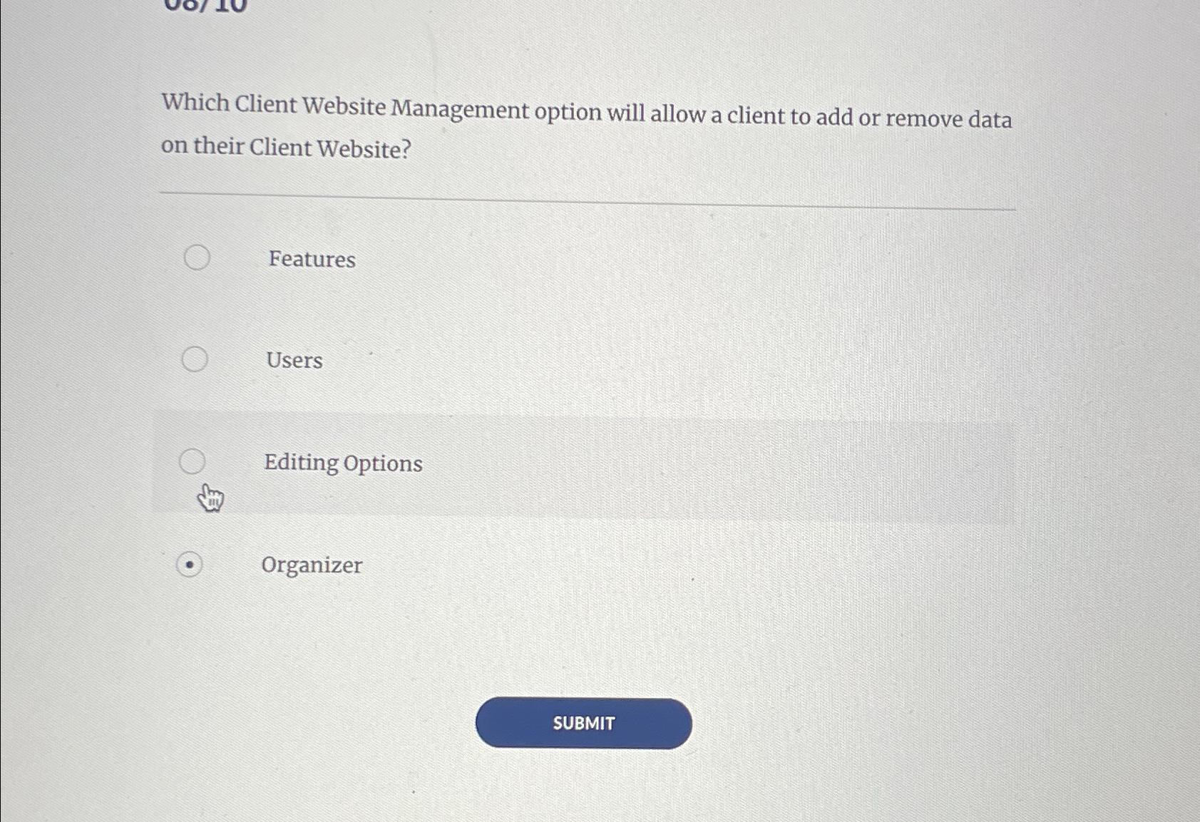 Which Client Website Management option will allow a | Chegg.com