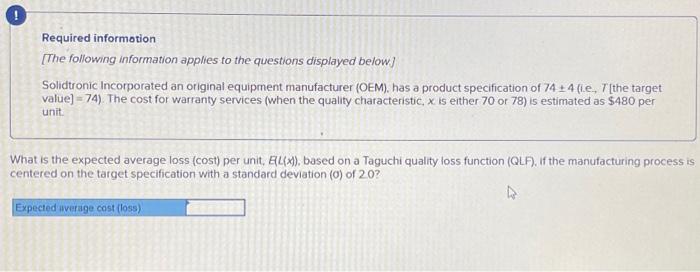 Solved Required informotion [The following information | Chegg.com