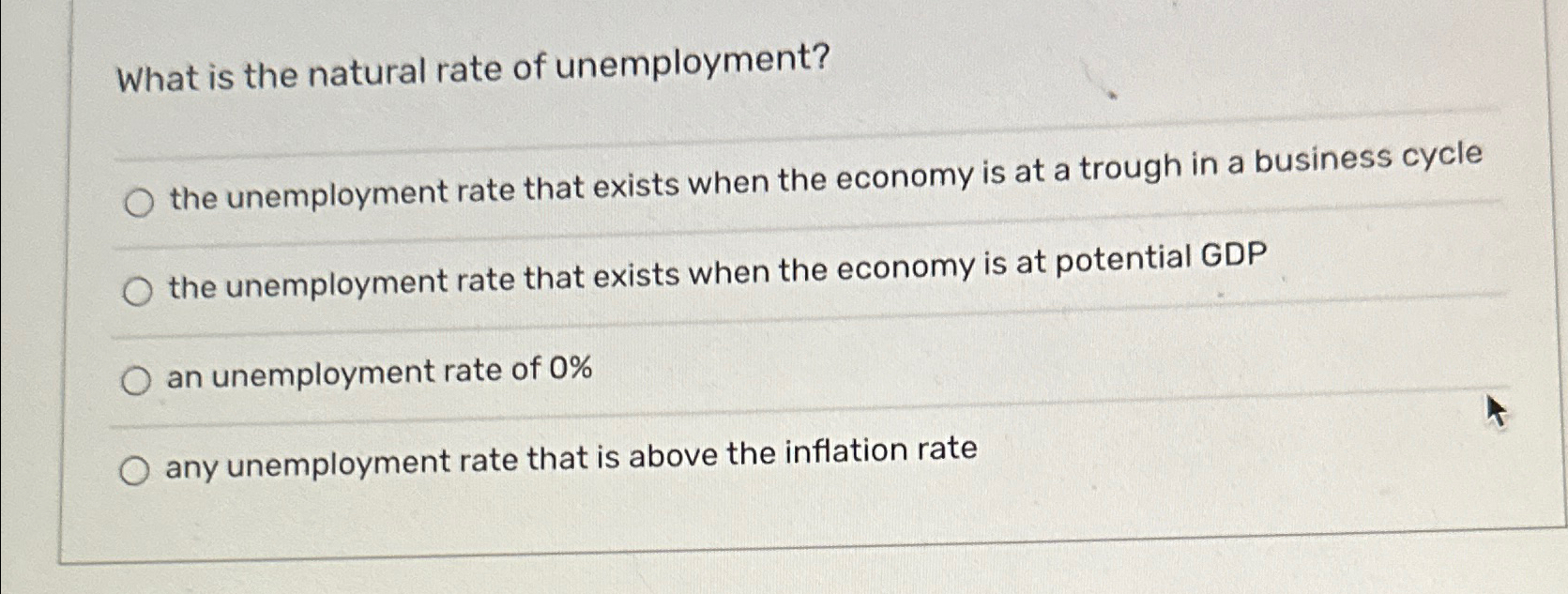 Solved What is the natural rate of unemployment?the | Chegg.com