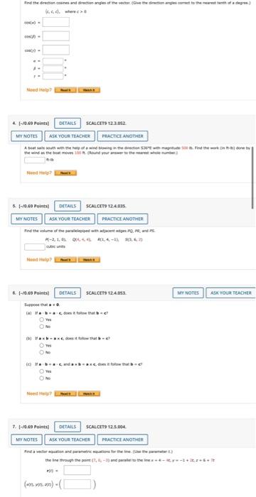 find the direction cones and direction angles of the | Chegg.com