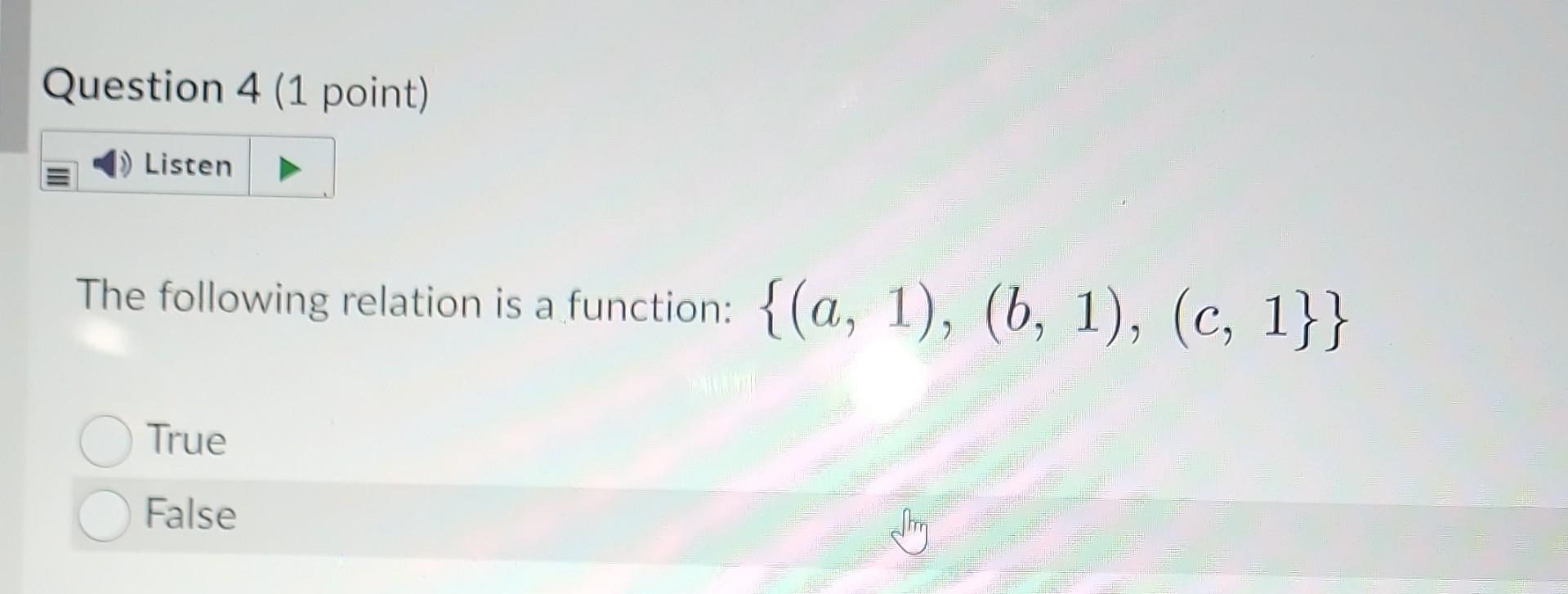 Solved The following relation is a function: | Chegg.com
