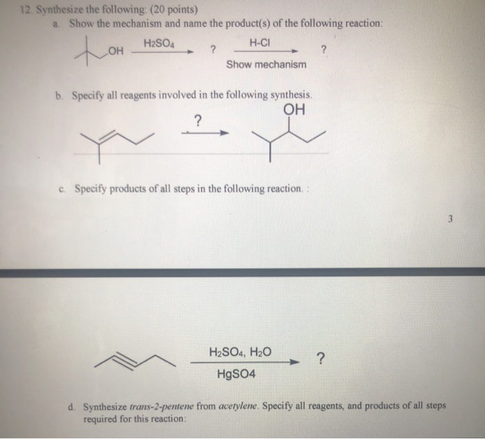 Solved 12. Synthesize the following: (20 points) a. Show the | Chegg.com