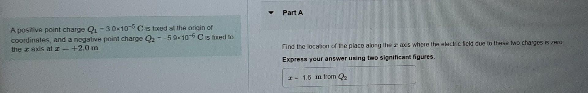 Solved A positive point charge Q1=3.0×10−5C is fixed at the | Chegg.com