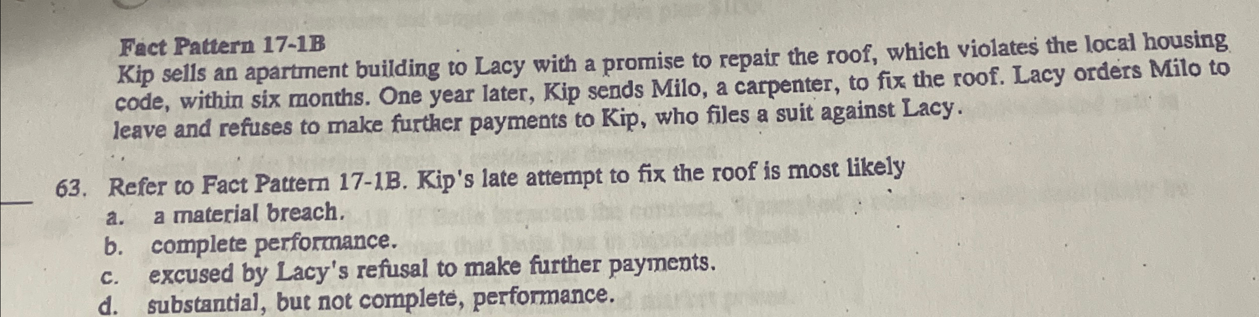 Solved Fact Pattern 17-1BKip sells an apartment building to | Chegg.com