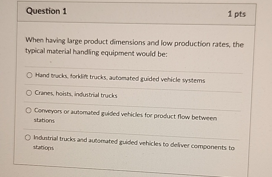 Solved Question 11 ﻿ptsWhen having large product dimensions | Chegg.com