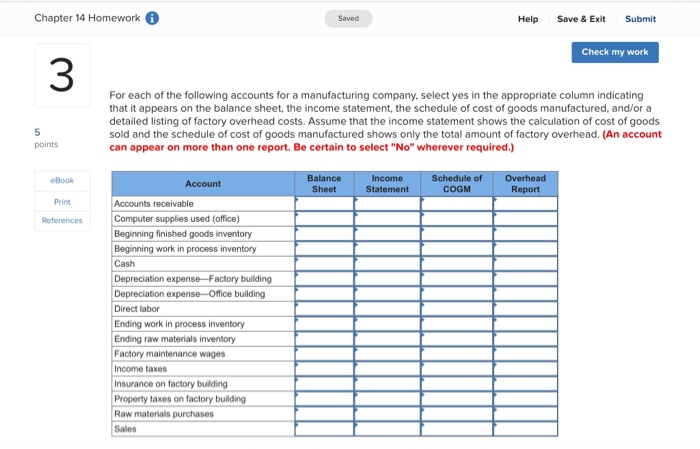 Solved Chapter 14 Homework Help Save & Exit Submit Check my | Chegg.com