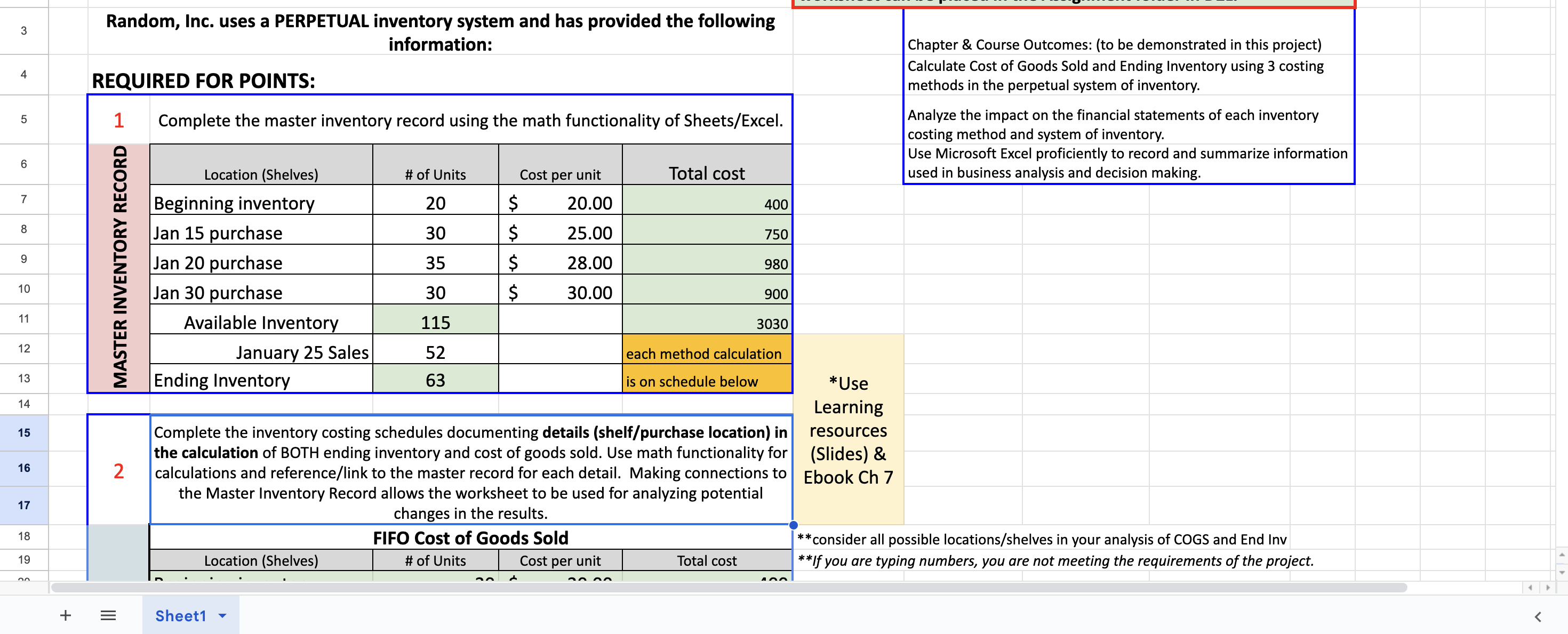 Solved PLEASE FORMAT RESPONSE WITH SEPERATE COGS AND ENDING | Chegg.com