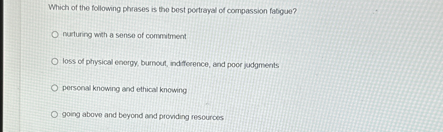 Solved Which of the following phrases is the best portrayal | Chegg.com