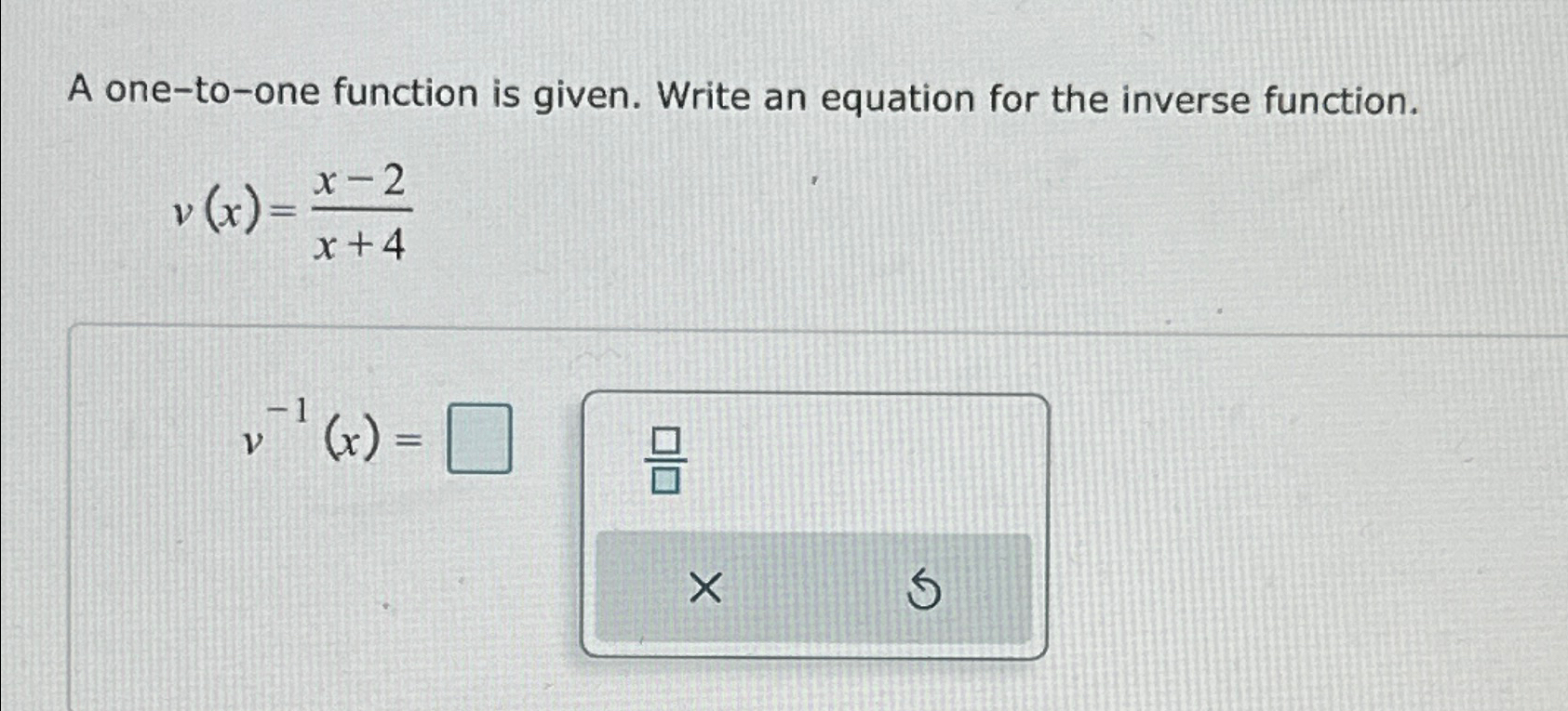 Solved A one-to-one function is given. Write an equation for | Chegg.com
