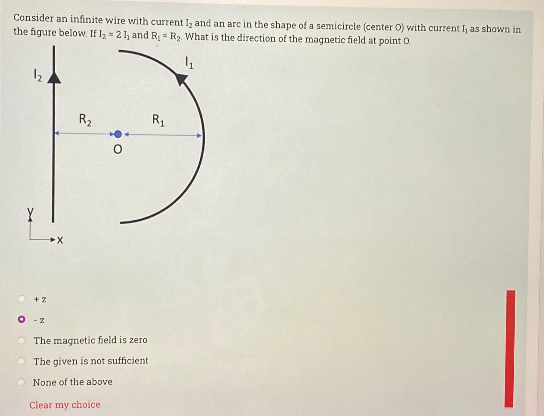 Solved Consider an infinite wire with current I2 ﻿and an arc | Chegg.com