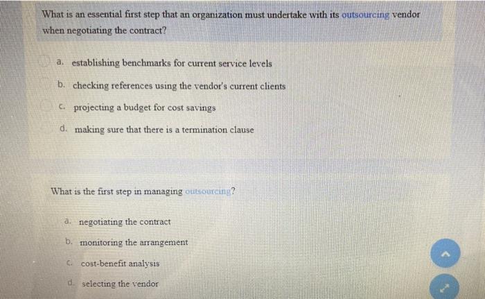 Solved What is an essential first step that an organization | Chegg.com