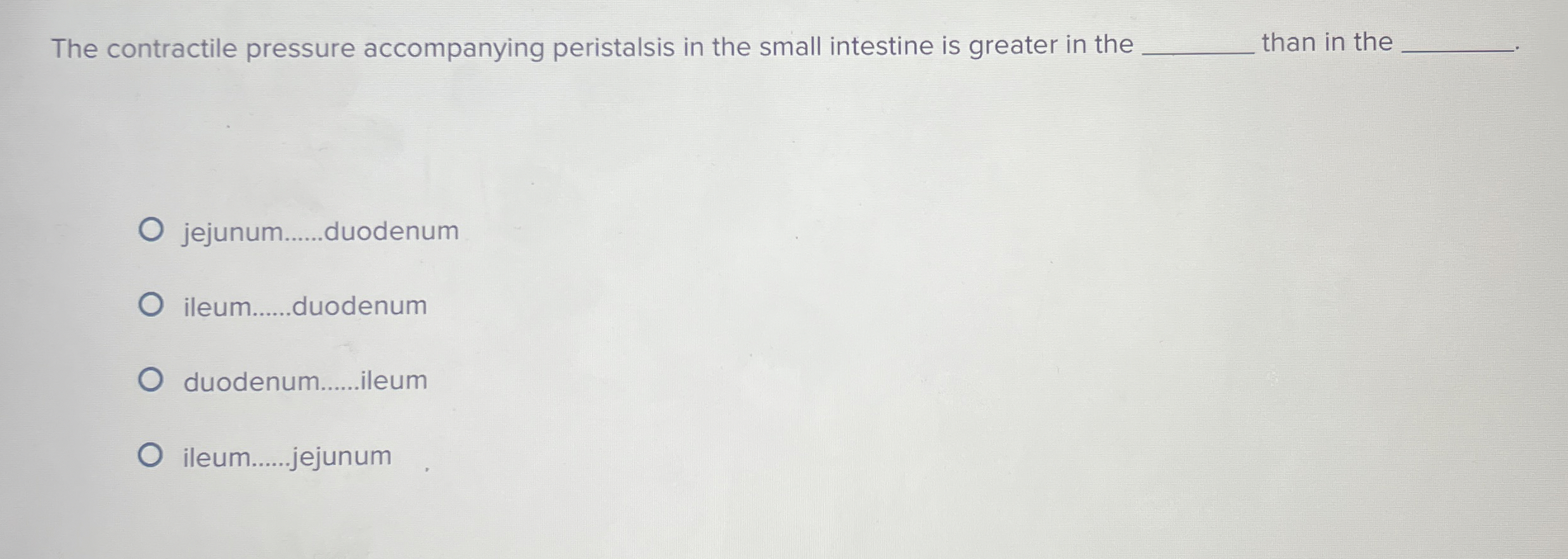 Solved The contractile pressure accompanying peristalsis in | Chegg.com