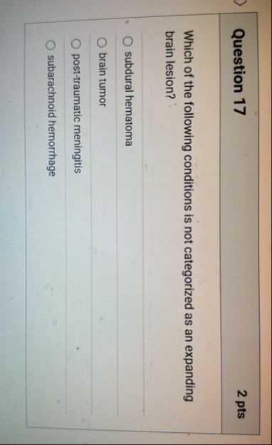 Solved Question 172 ﻿ptsWhich of the following conditions is | Chegg.com