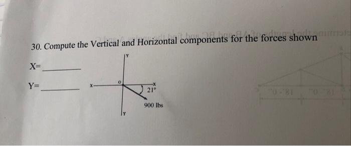 Solved 30. Compute the Vertical and Horizontal components | Chegg.com