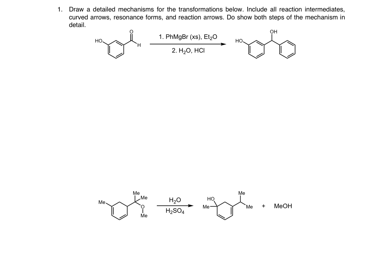 Solved Draw a detailed mechanisms for the transformations | Chegg.com