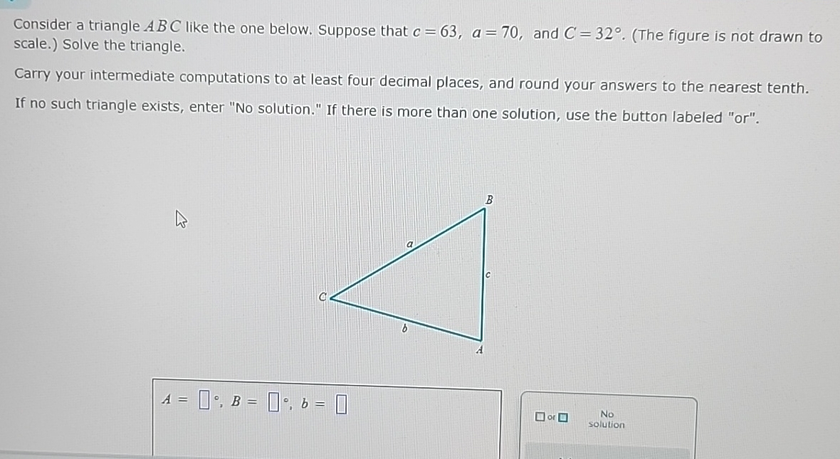 Solved Consider a triangle ABC like the one below. Suppose | Chegg.com