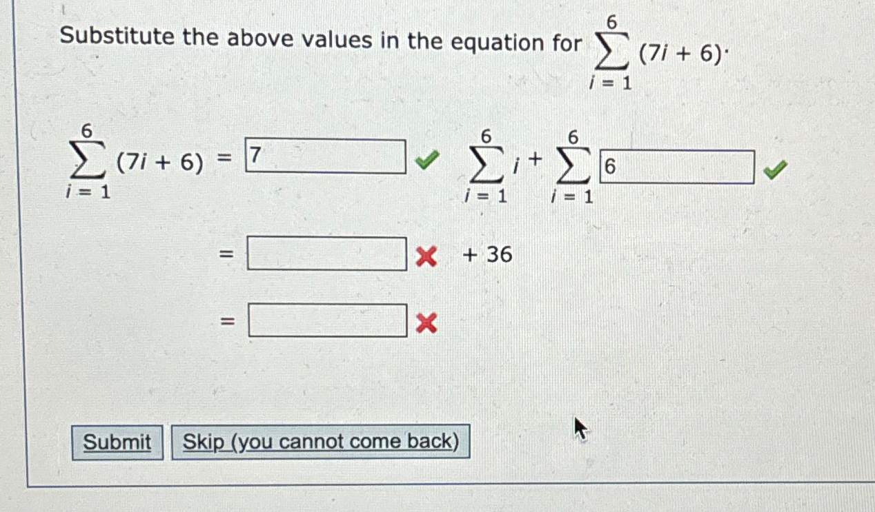 Solved Substitute the above values in the equation for | Chegg.com