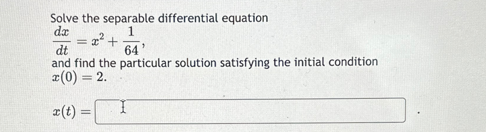Solved Solve the separable differential | Chegg.com