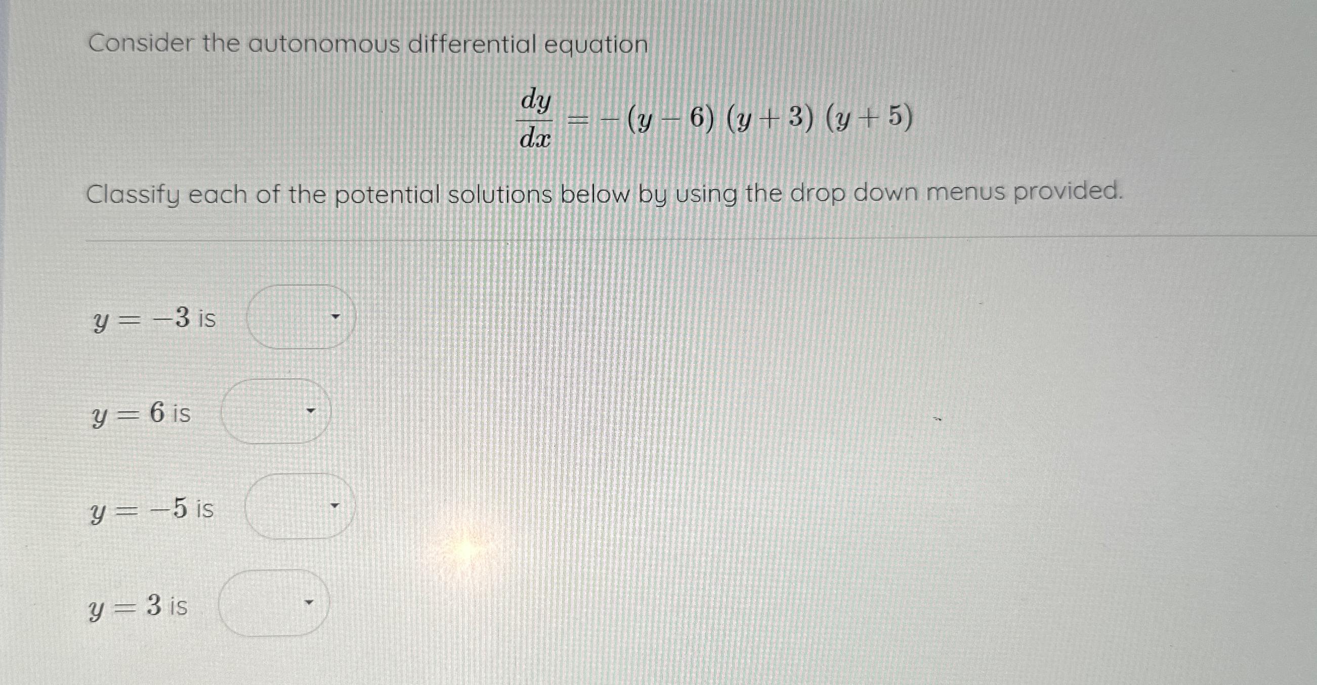 Solved Consider the autonomous differential | Chegg.com