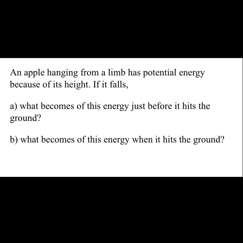 Solved An apple hanging from a limb has potential energy | Chegg.com