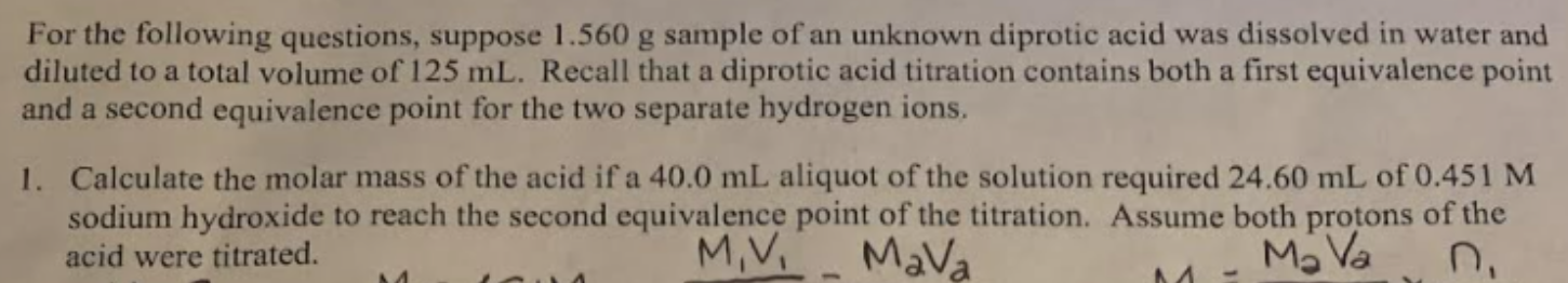 Solved For the following questions, suppose 1.560g ﻿sample | Chegg.com