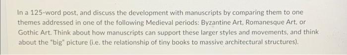 Solved In a 125-word post, and discuss the development with | Chegg.com