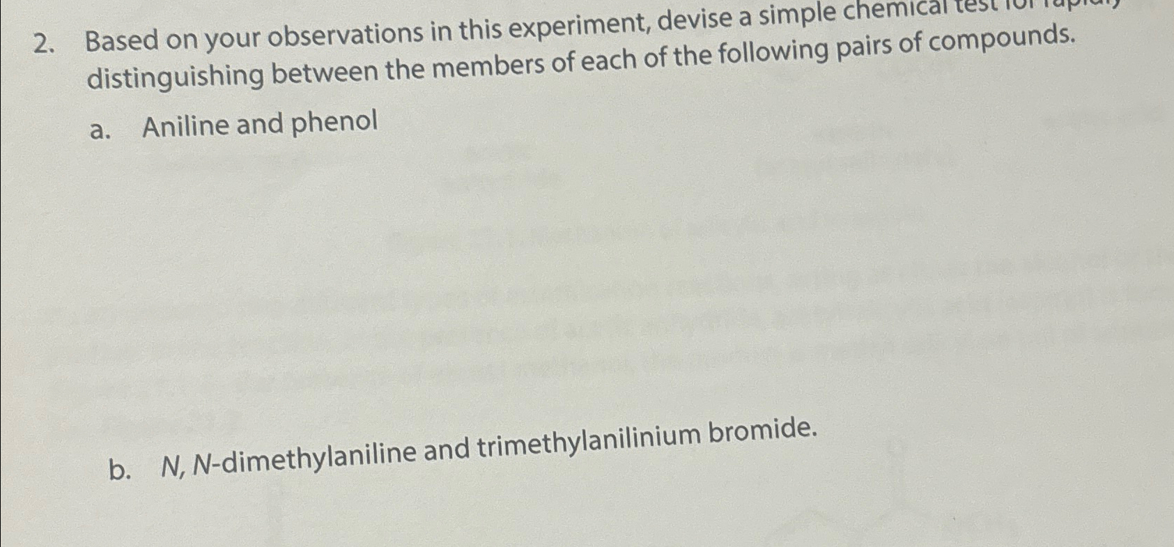 Solved Based on your observations in this experiment, devise | Chegg.com