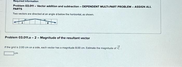 Solved Problem 03.011 - Vector addition and subtraction - | Chegg.com