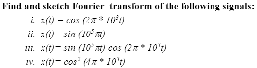 Solved Find and sketch Fourier transform of the following | Chegg.com