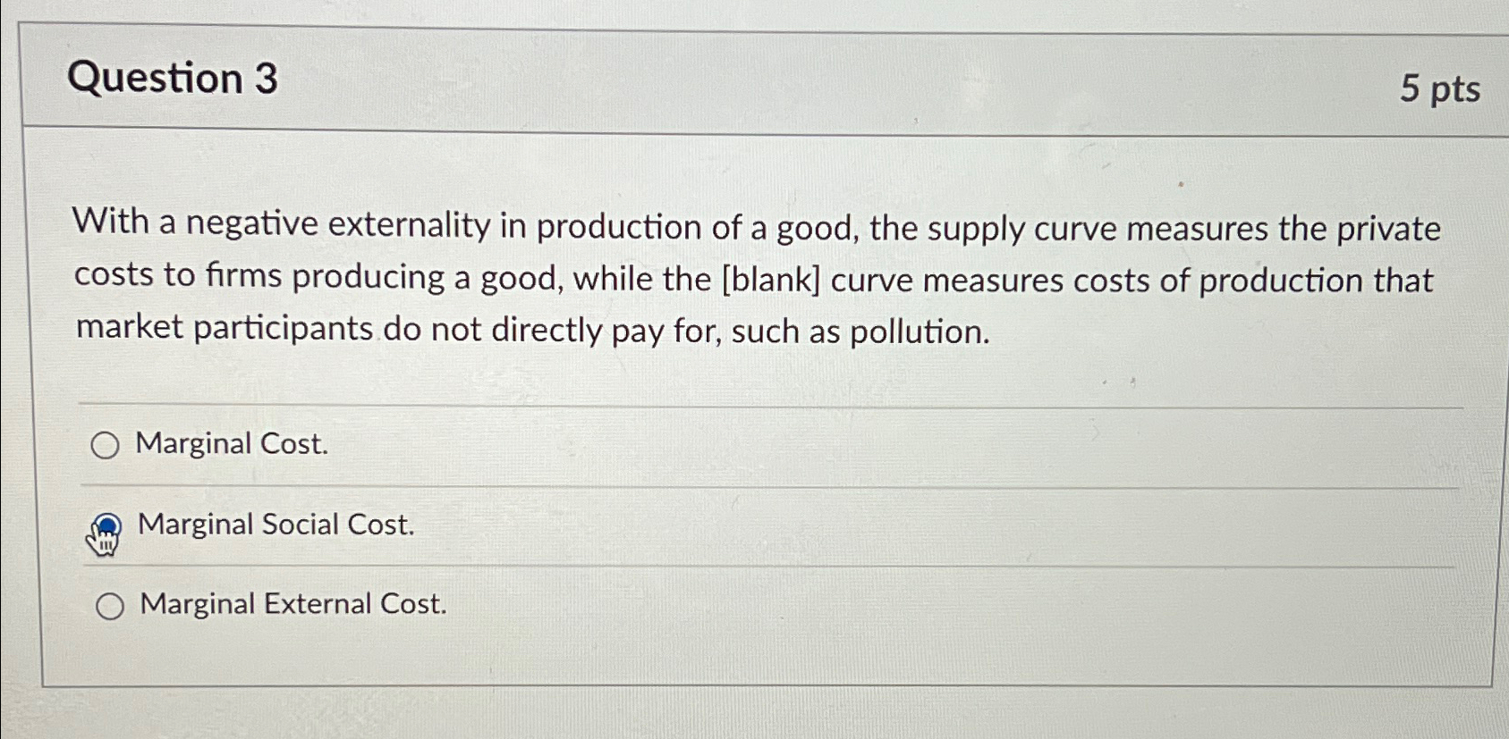 Solved Question 35 ﻿ptsWith a negative externality in | Chegg.com