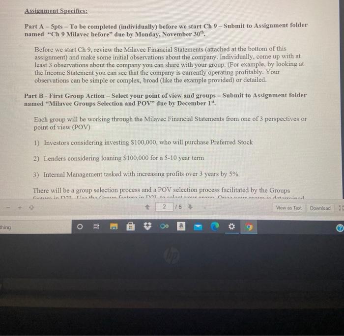 Assignment Specifics: Part A - 5pts - To be completed | Chegg.com