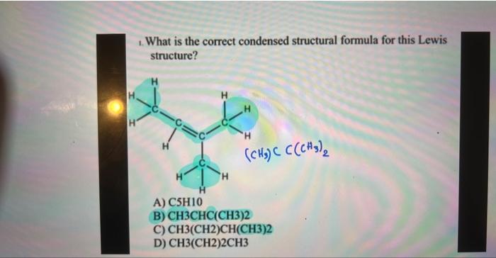 Solved What is the correct condensed structural formula for | Chegg.com
