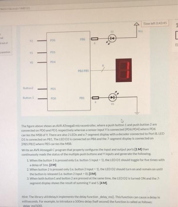 The figure above shows an AVR ATmega8 | Chegg.com