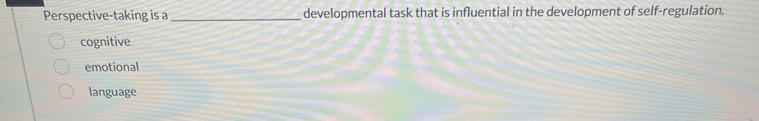 Solved Perspective-taking is a q, ﻿developmental task that | Chegg.com