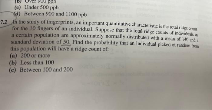 Solved .2 In the study of fingerprints, an important | Chegg.com
