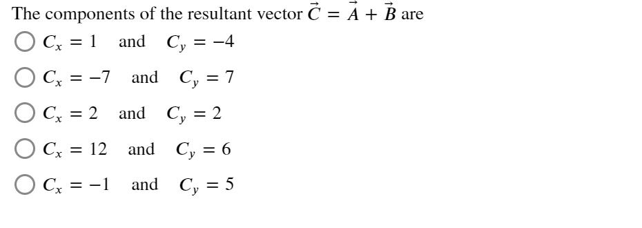 Solved The components of the resultant vector | Chegg.com