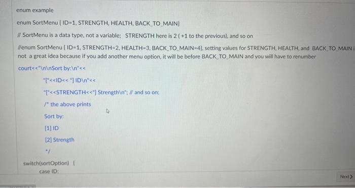 Solved Objective: to write search, submenu, learn to modify | Chegg.com