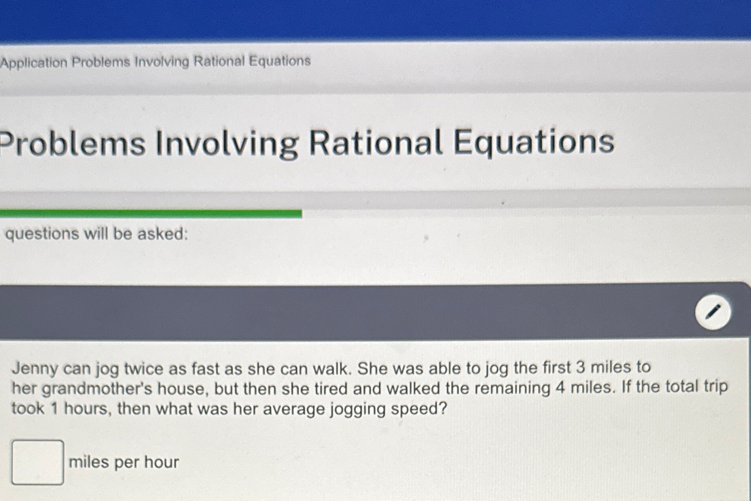 Solved Application Problems Involving Rational | Chegg.com