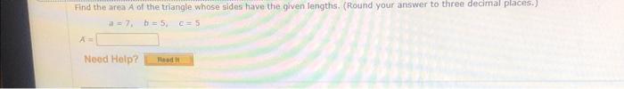 Solved a=7,b=5,c=5 | Chegg.com