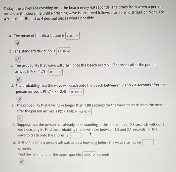 Solved Today, the waves are crashing onto the beach every | Chegg.com