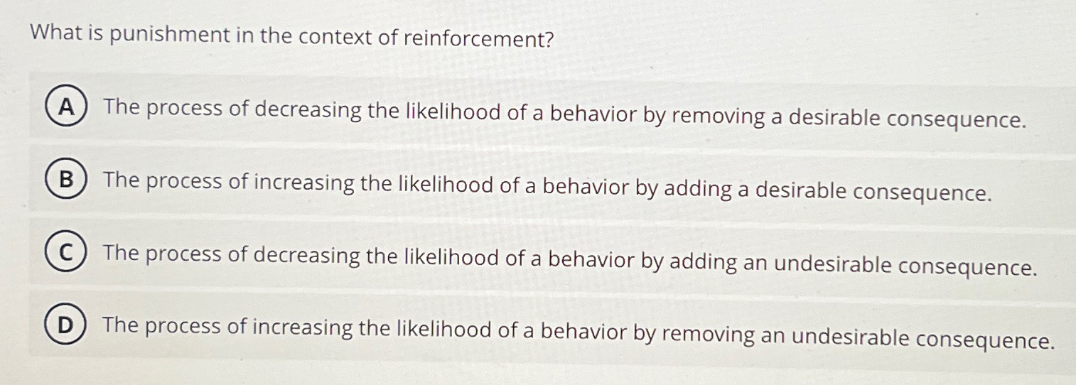 Solved What is punishment in the context of | Chegg.com