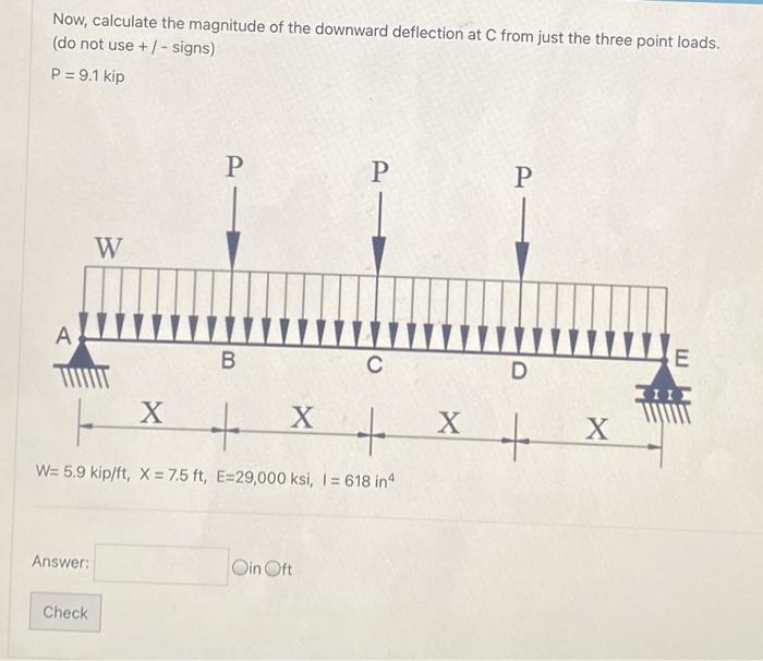 Solved For this problem you will calculate the deflection in | Chegg.com