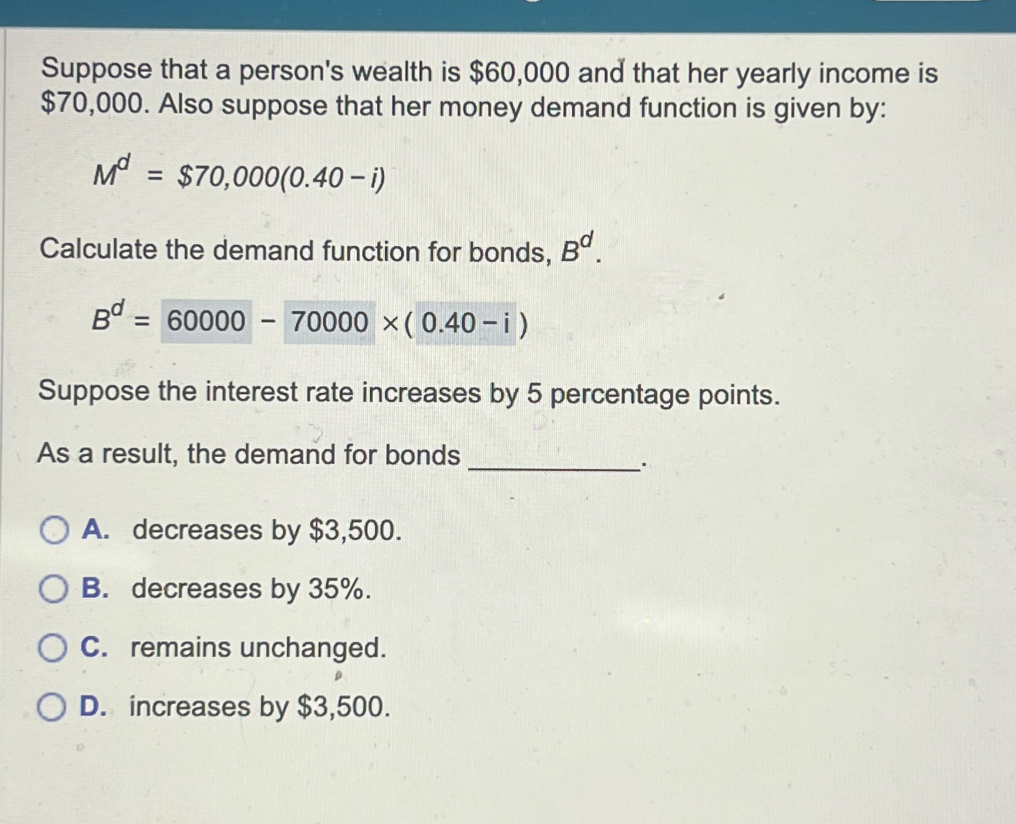 Solved Suppose that a person's wealth is $60,000 ﻿and that | Chegg.com